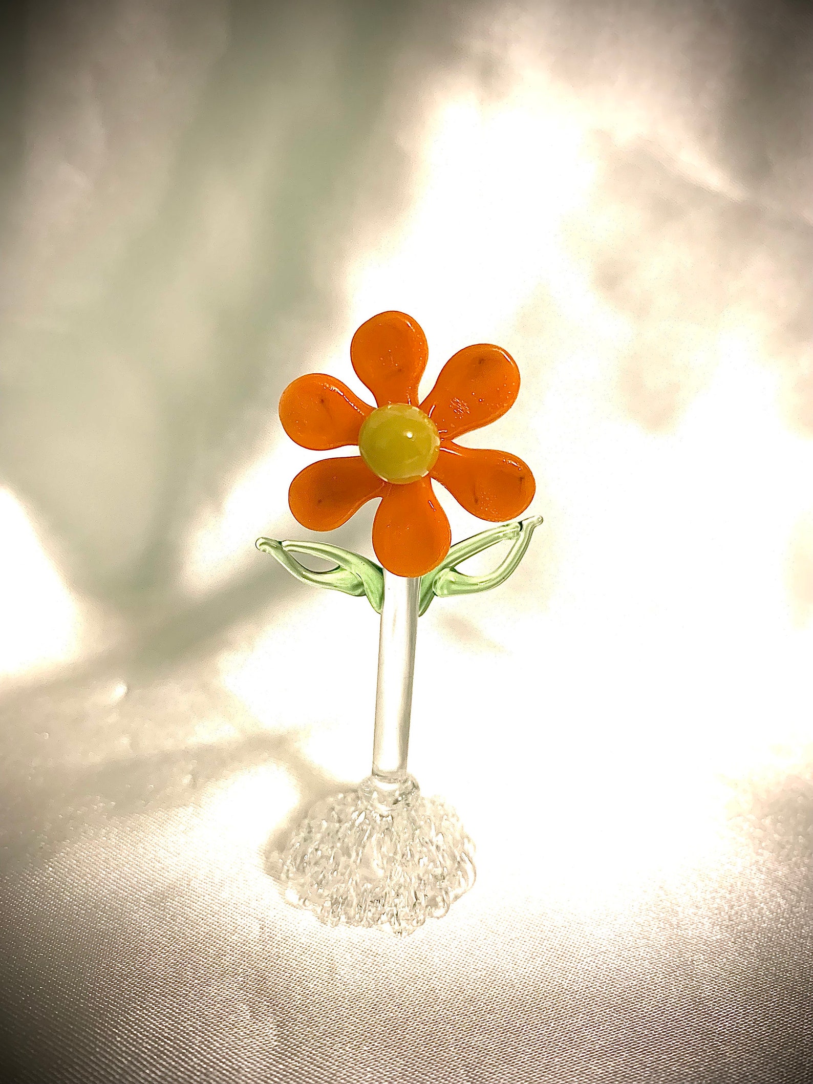Tiny Glass Flower - Etsy