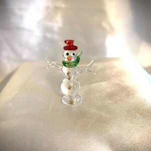 Miniature Glass Snowman - Etsy