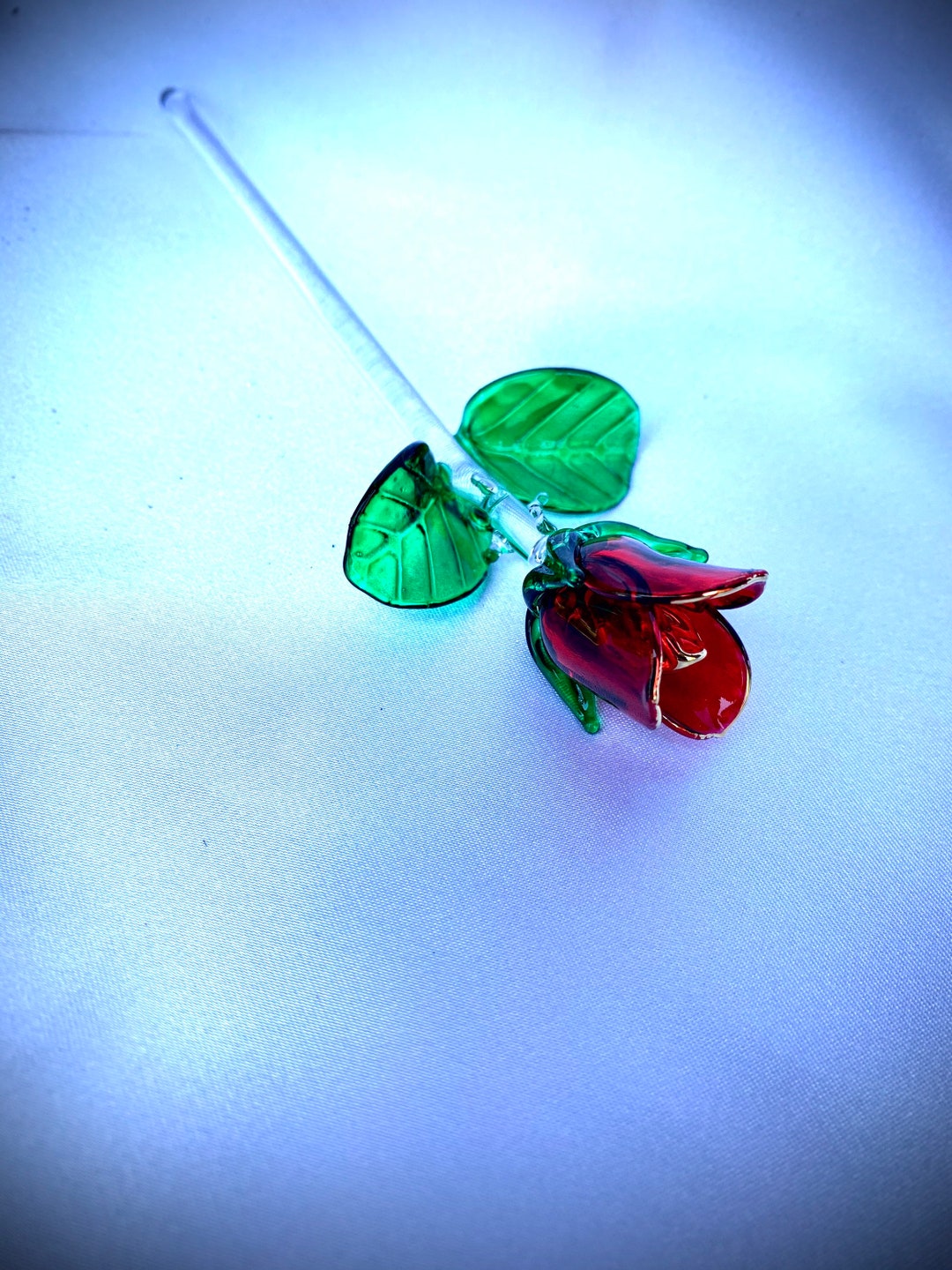 Hand Blown Glass Rose - Etsy