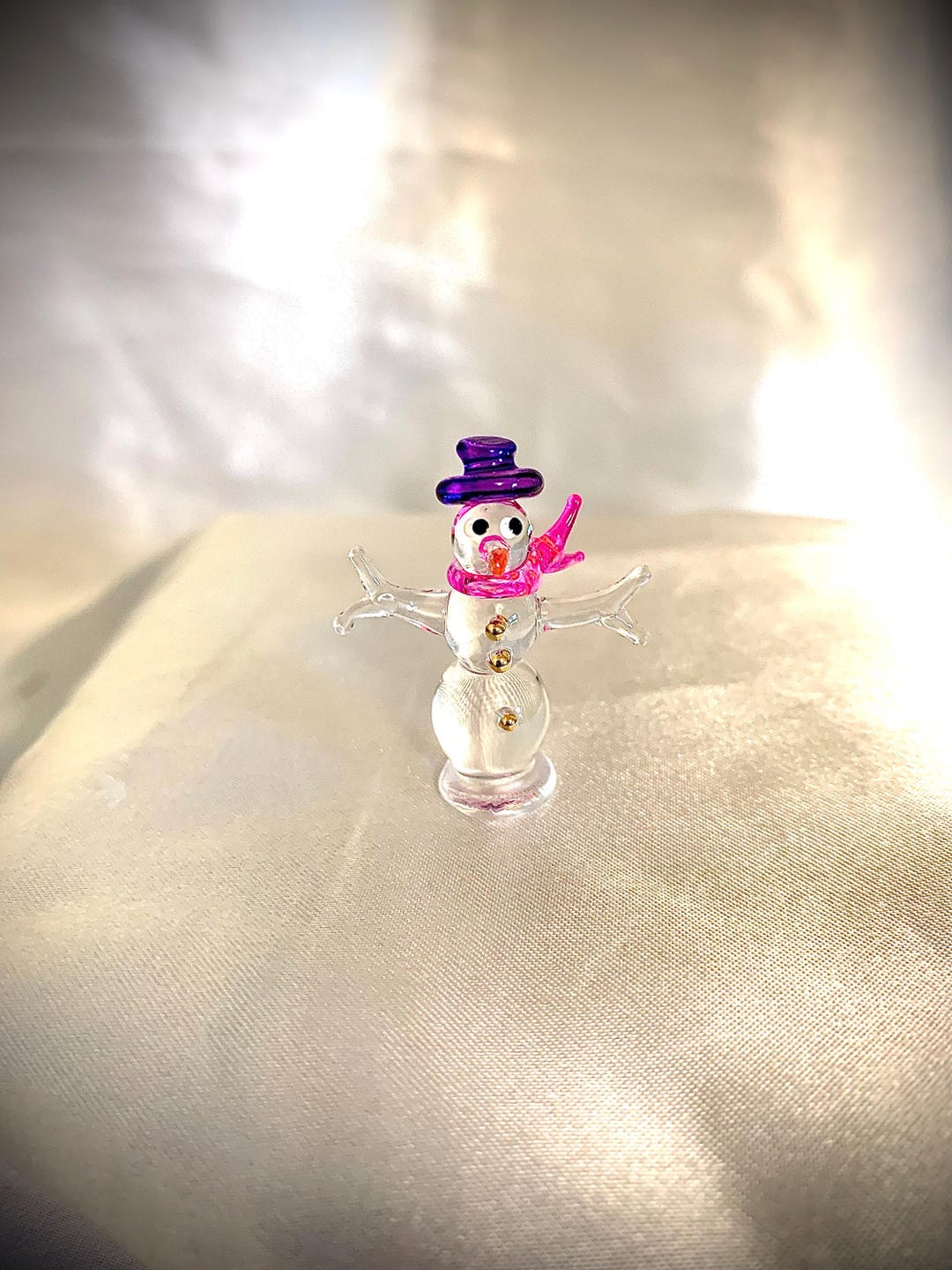 Miniature Glass Snowman - Etsy
