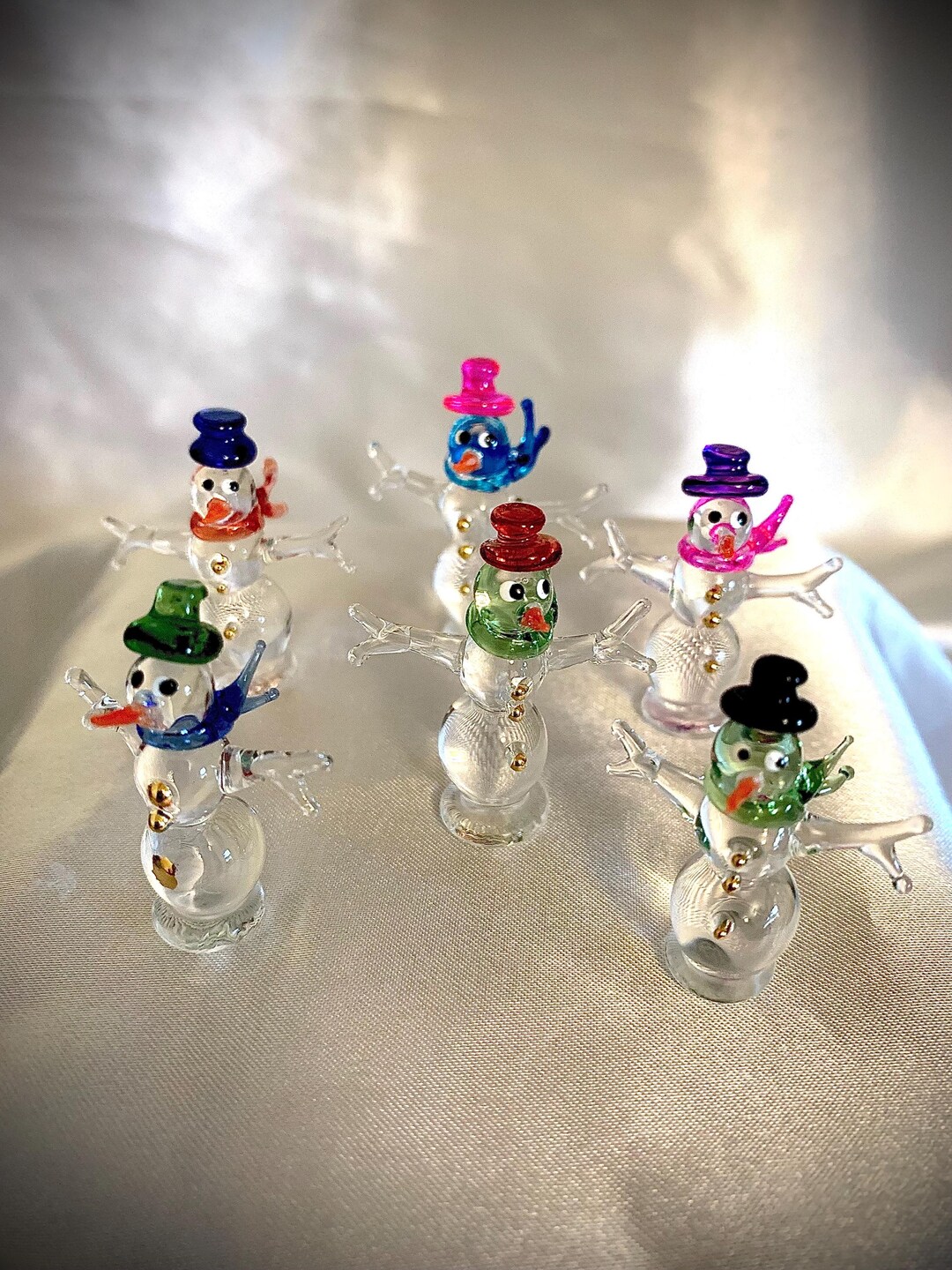 Miniature Glass Snowman - Etsy