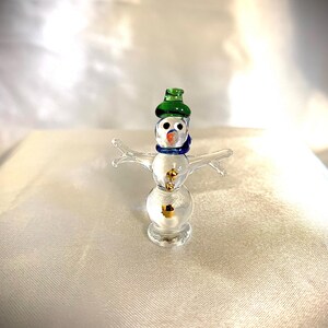 Miniature Glass Snowman - Etsy