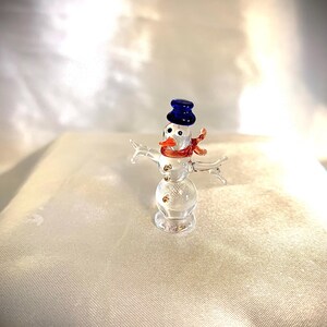 Miniature Glass Snowman - Etsy
