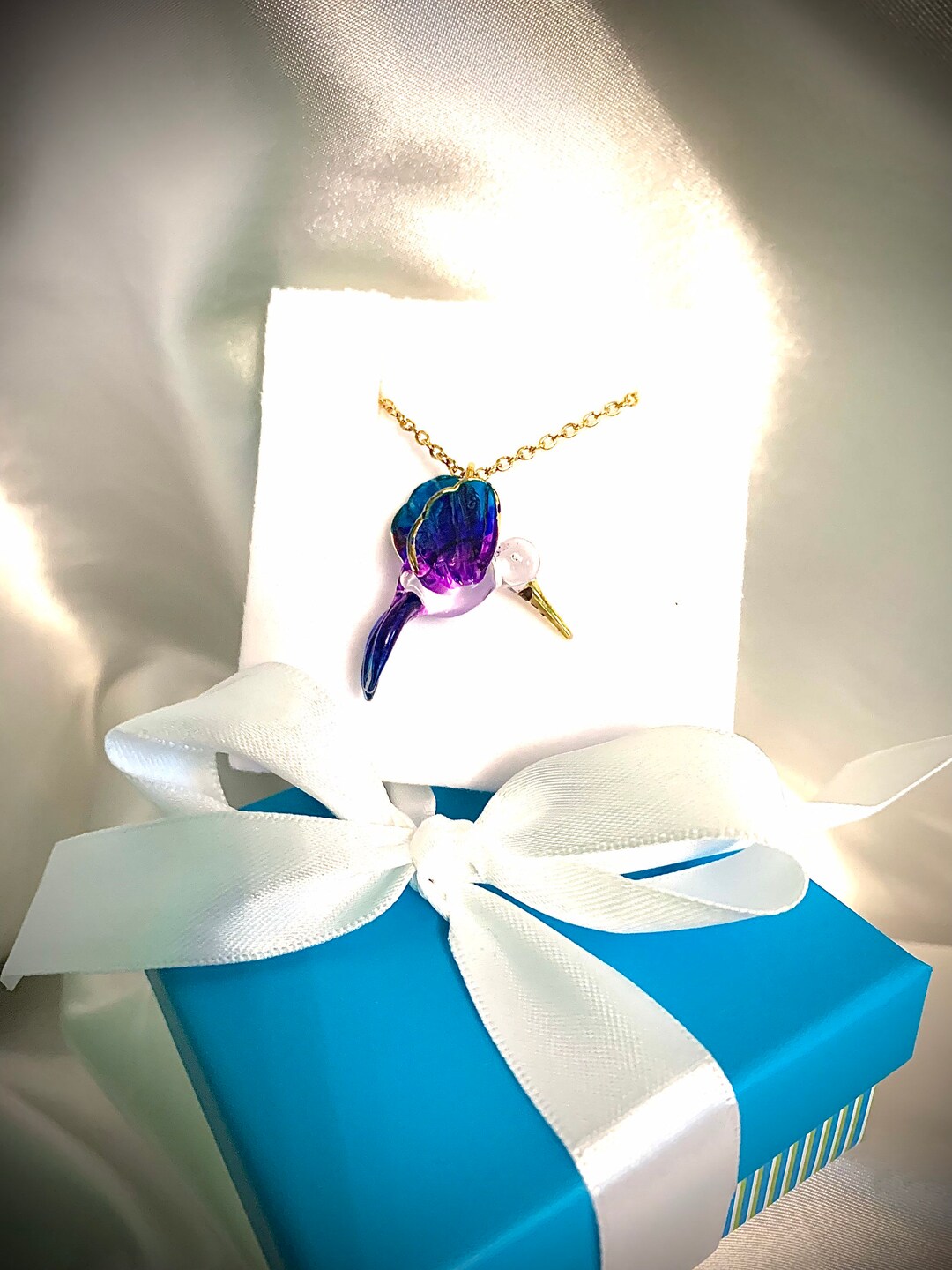 Glass Hummingbird Necklace - Etsy