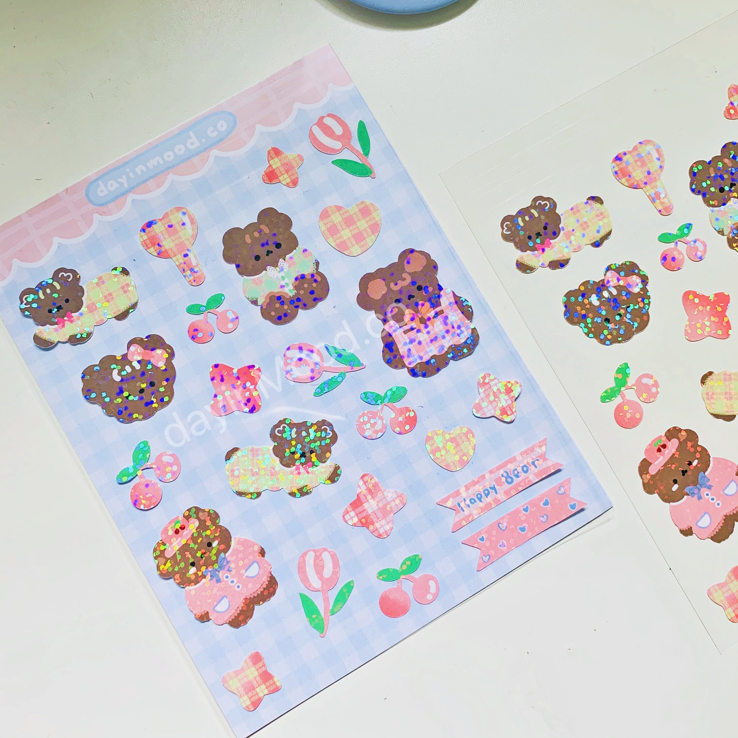 Garden Bear Glitter Sticker / Scrapbook or Laptop/ Laptop - Etsy Ireland