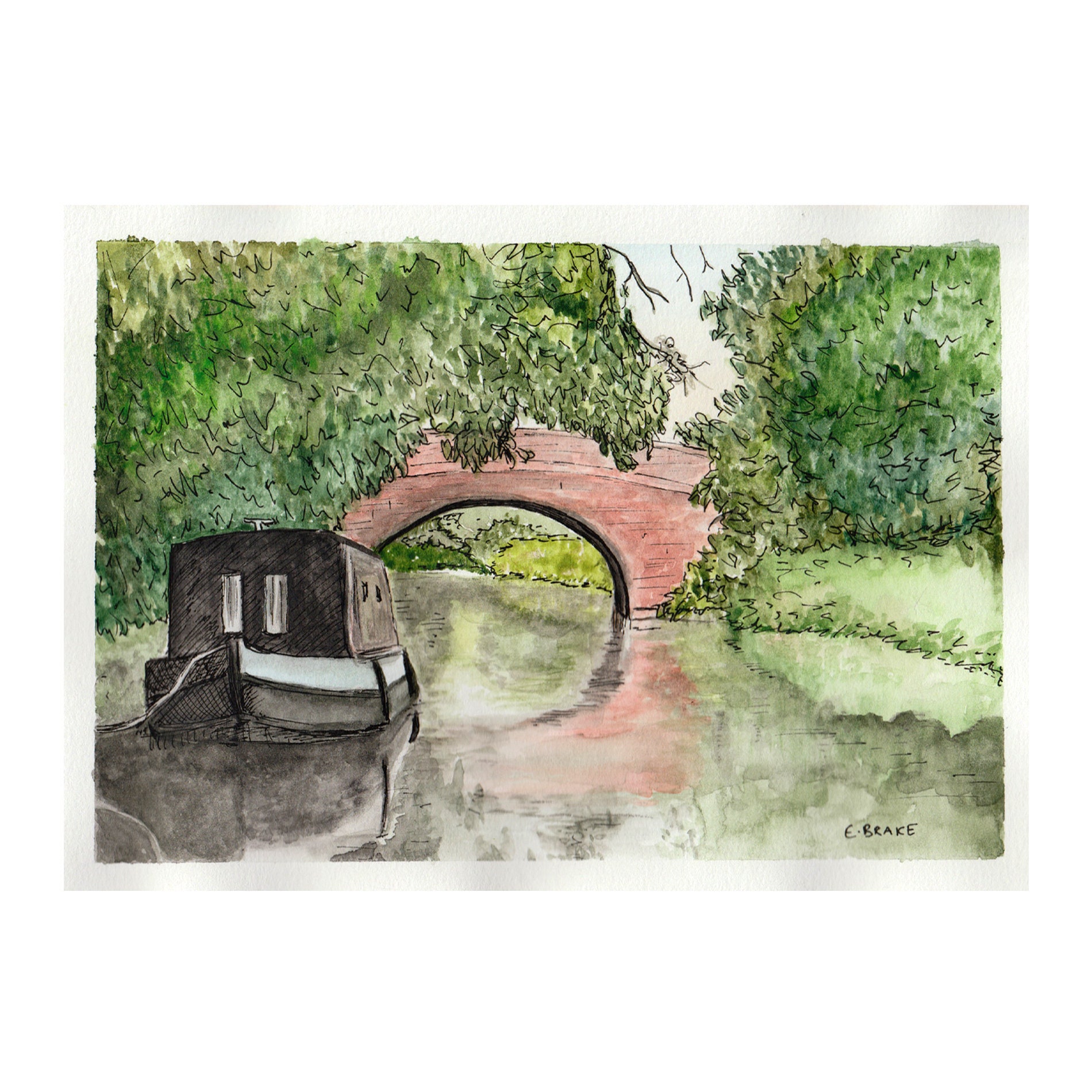 Narrowboat, Watercolor Print, Watercolor Painting, British Canals ...