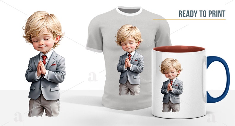 Children Praying Clipart, Digital PNG, Bundle, for First, Holy ...