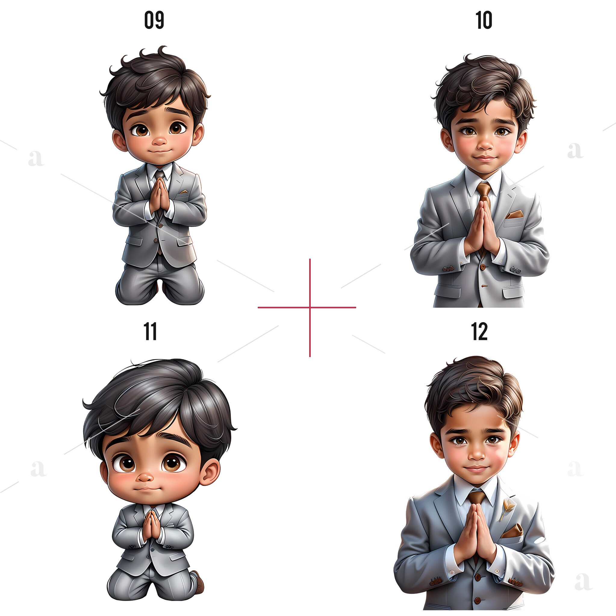 Praying Latino Boy Clipart, First Holy Communion, Pray Temple, PNG for ...