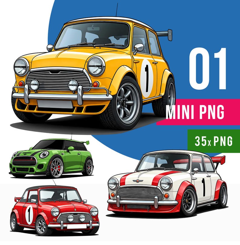 Mini Morris Car Clipart PNG, Mini Cooper, Digital Download, Sport ...