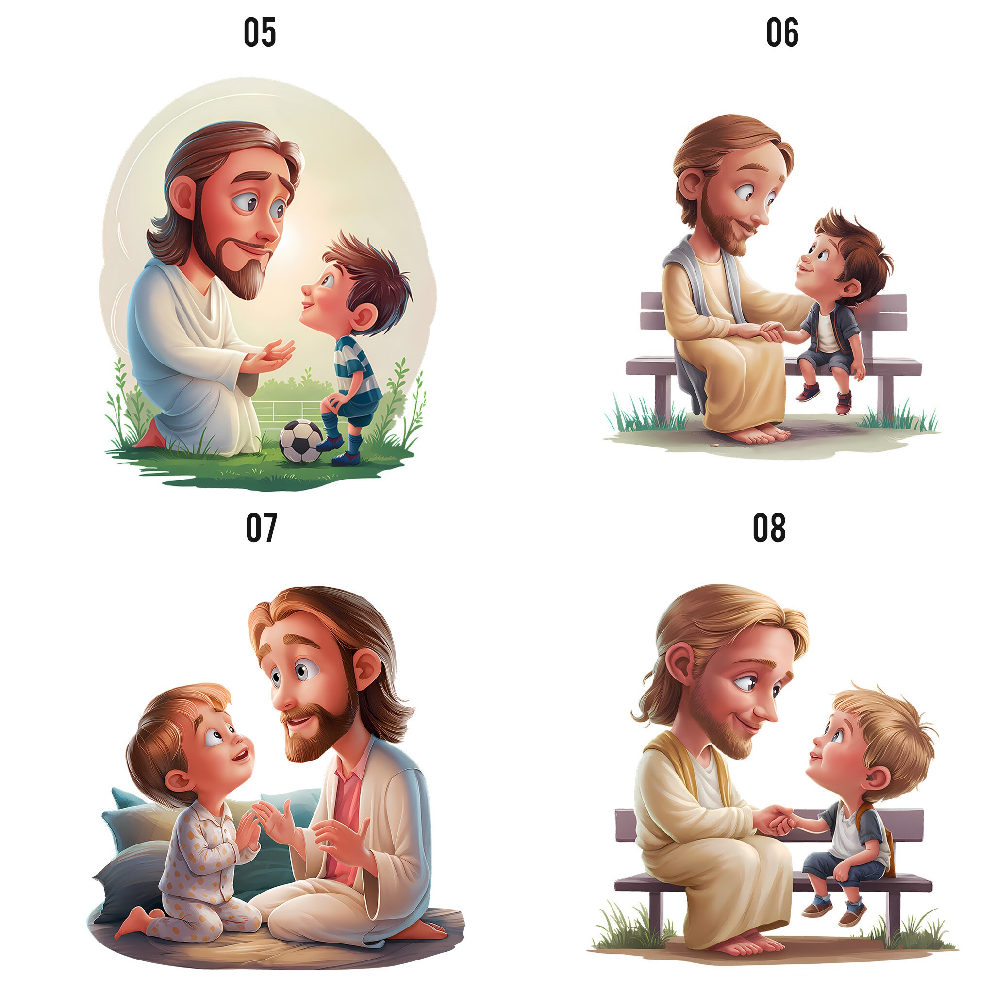 Jesus Christ With Children, Clipart Saint Png Watercolor Christian ...
