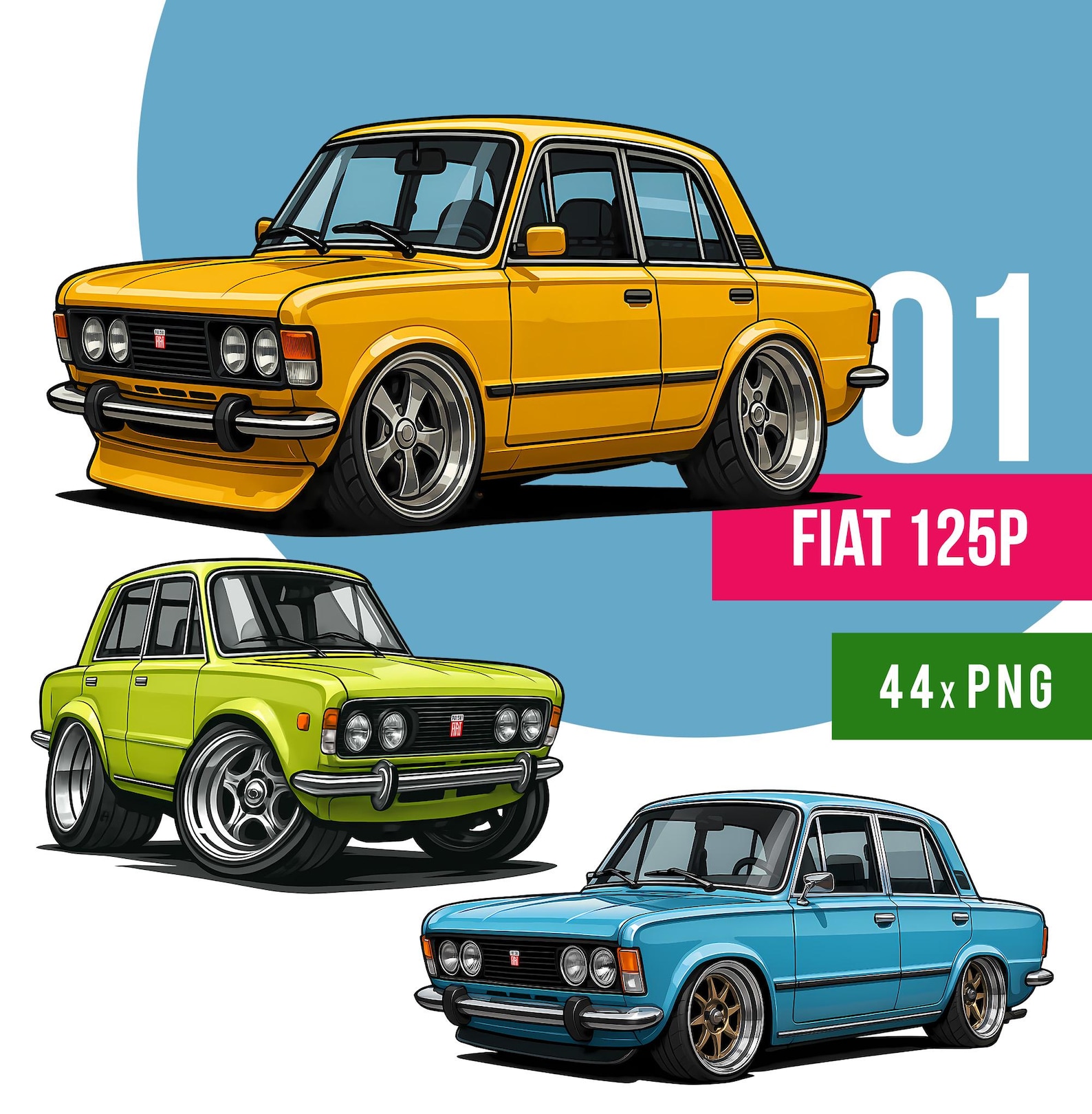 Retro Car Fiat 125P Clipart PNG, Polish Iconic Fiat Classic Auto, Car ...