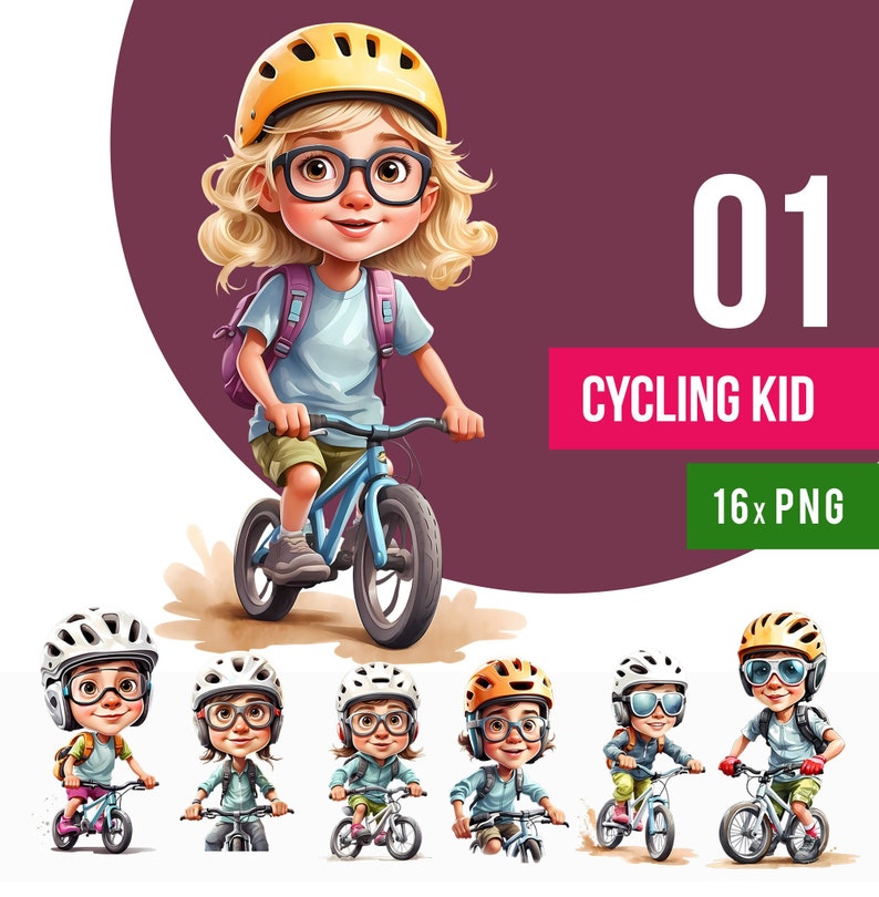 Bicycle Png Kid, Cycling Clipart, MTB, Bike Bundle, Boy on Bike ...