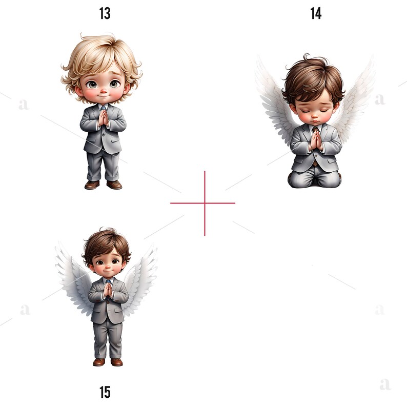 Children Praying Clipart, Digital PNG, Bundle, for First, Holy ...