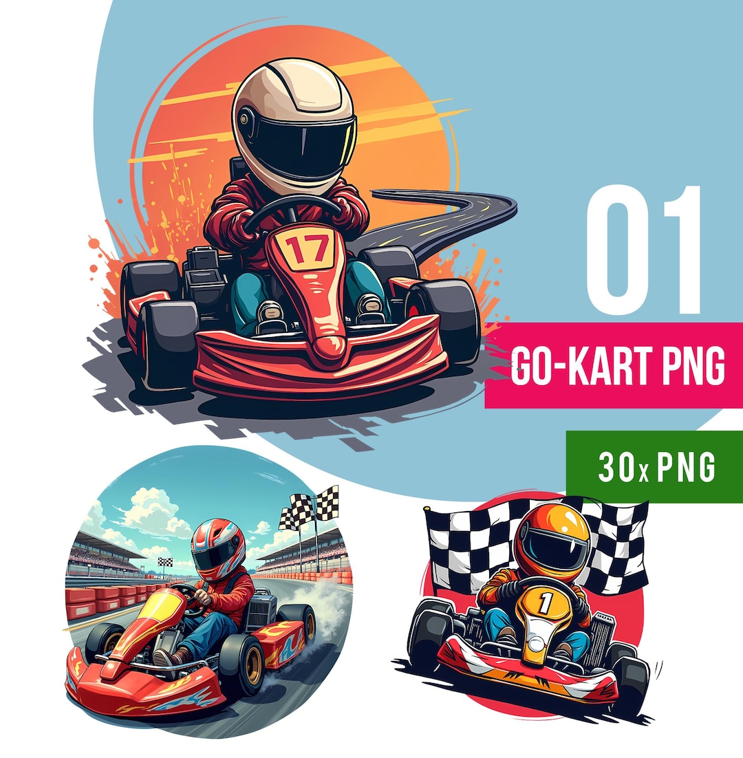 Go-kart Clipart PNG, Racing Go Kart, Karting T Shirt Graphics, Young ...