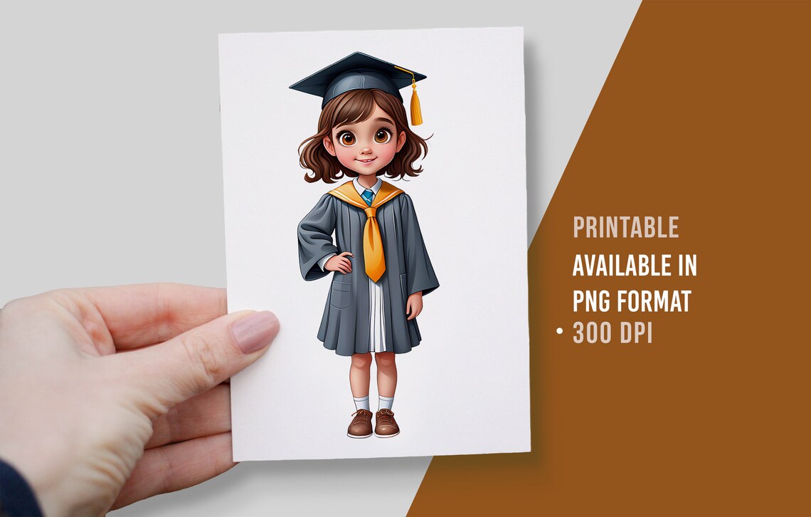 School Clipart Girl, Digital PNG Bundle, Printable Graduation ...