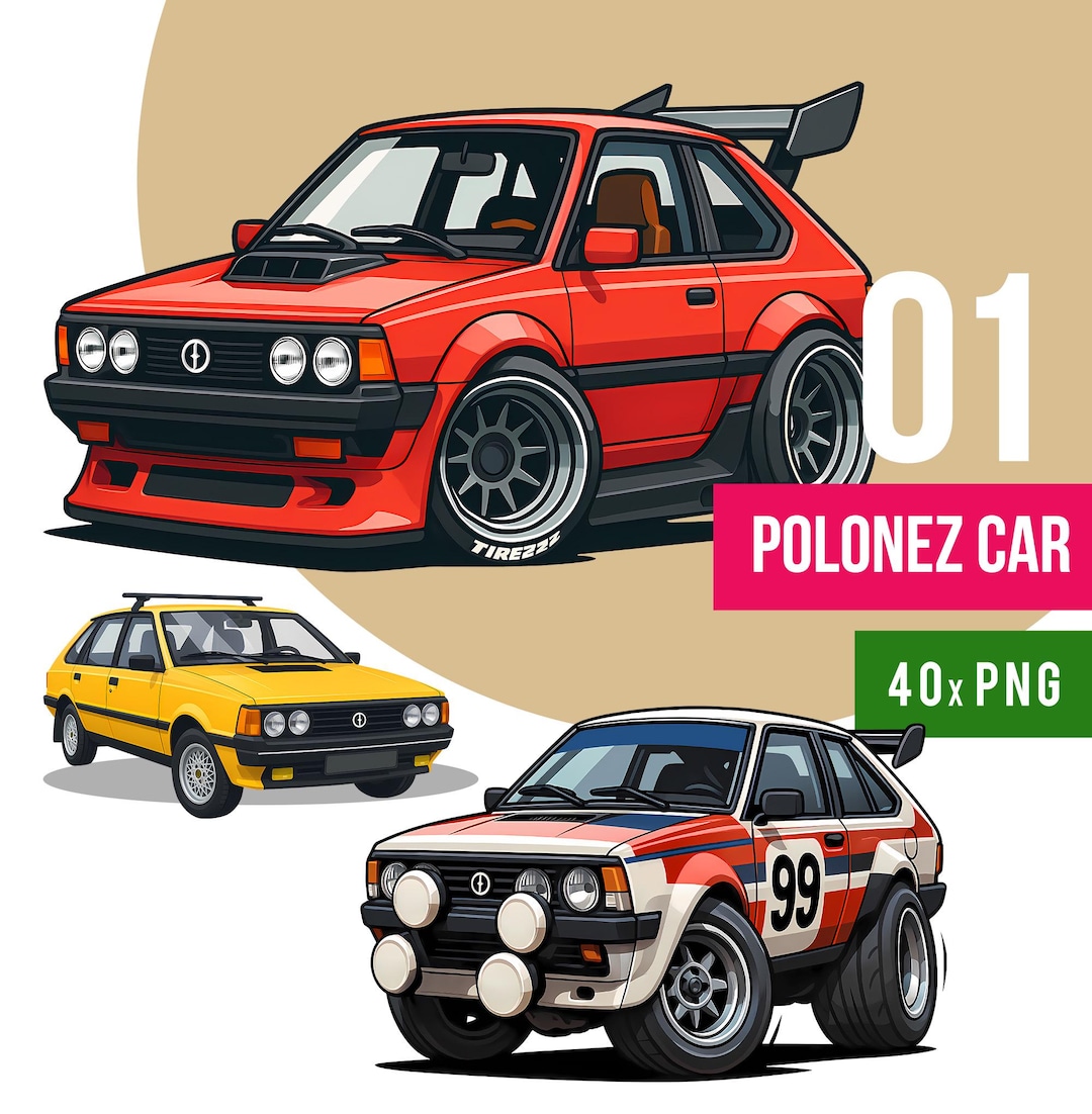 Retro Polish Car Clipart, FSO Polonez PRL, Vintage Auto PNG, Classic ...