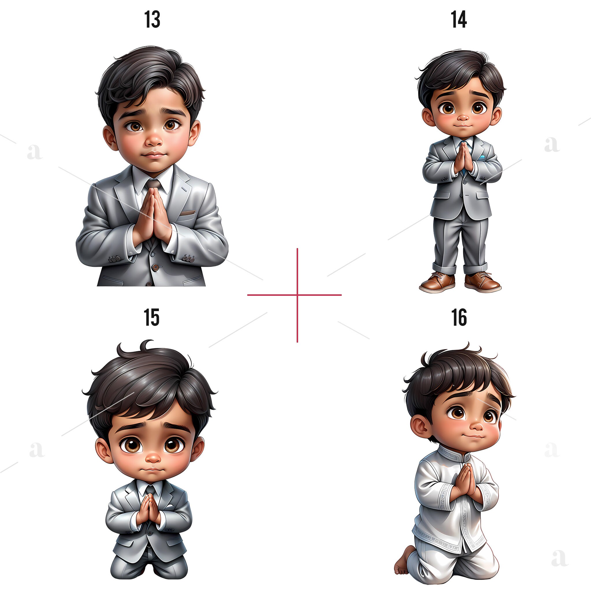 Praying Latino Boy Clipart, First Holy Communion, Pray Temple, PNG for ...