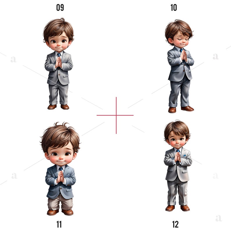 Children Praying Clipart, Digital PNG, Bundle, for First, Holy ...