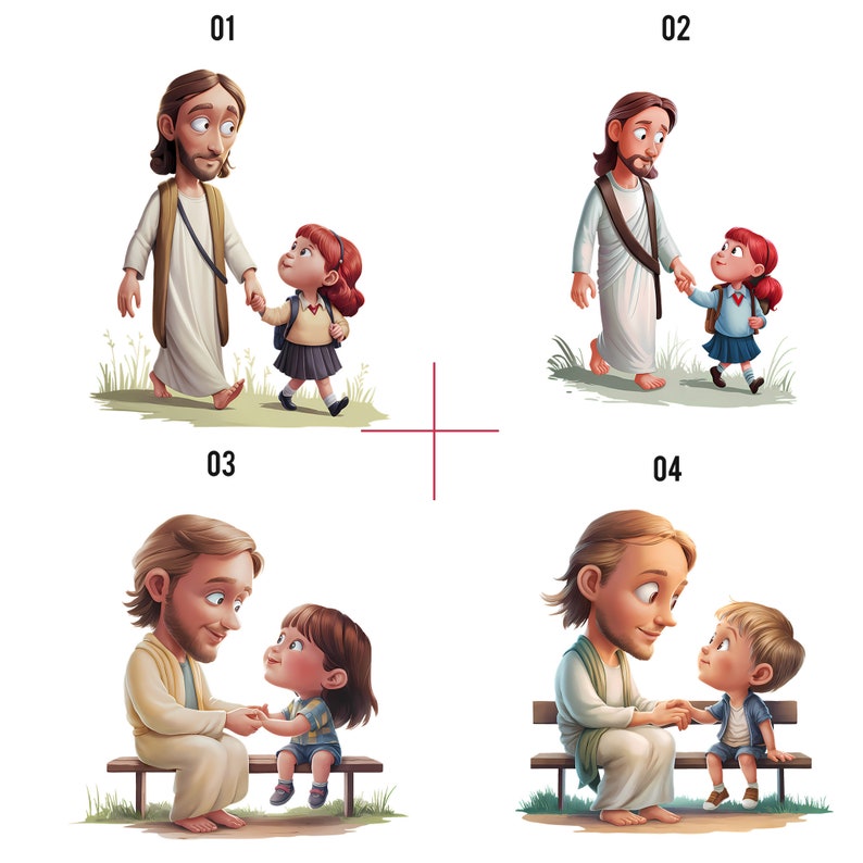 Jesus Christ With Children, Clipart Saint Png Watercolor Christian ...