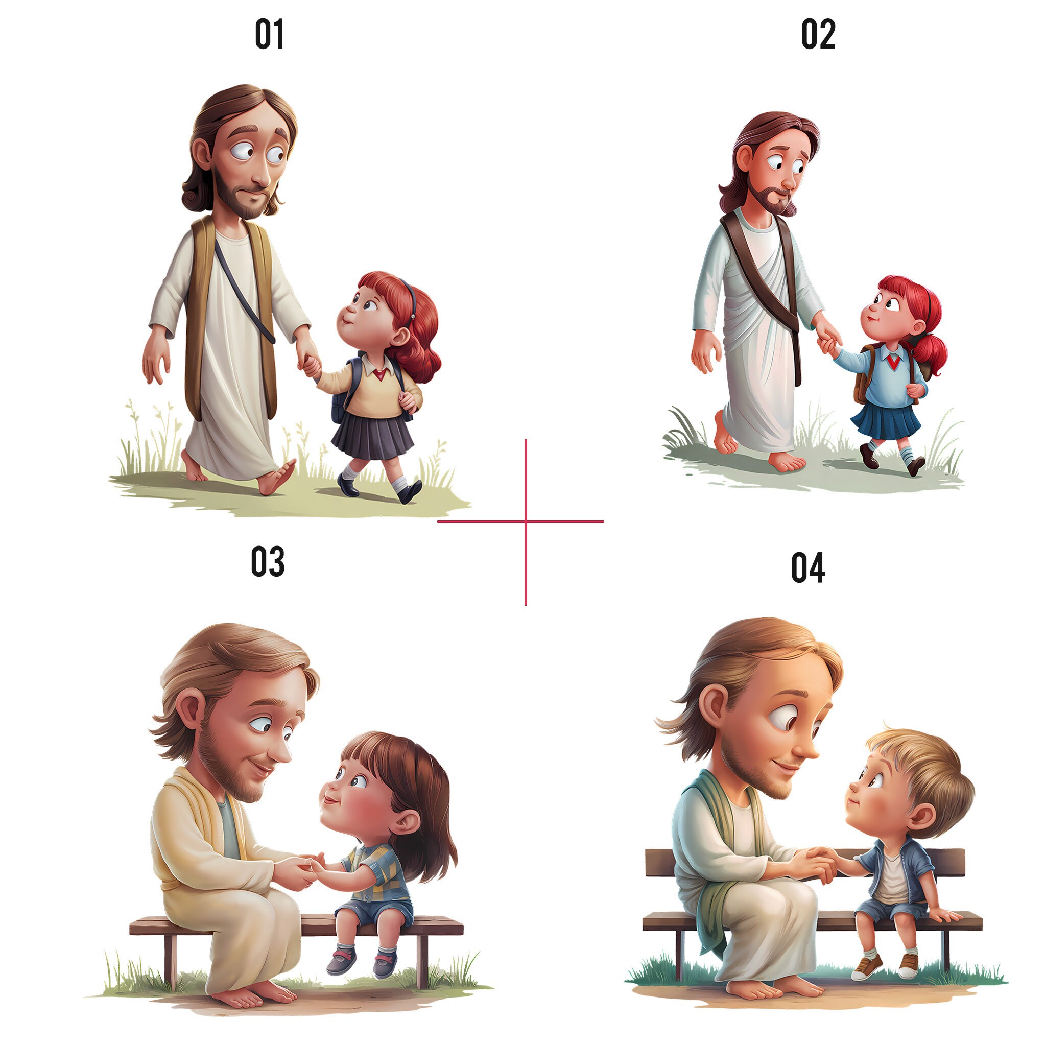 Jesus Christ With Children, Clipart Saint Png Watercolor Christian ...