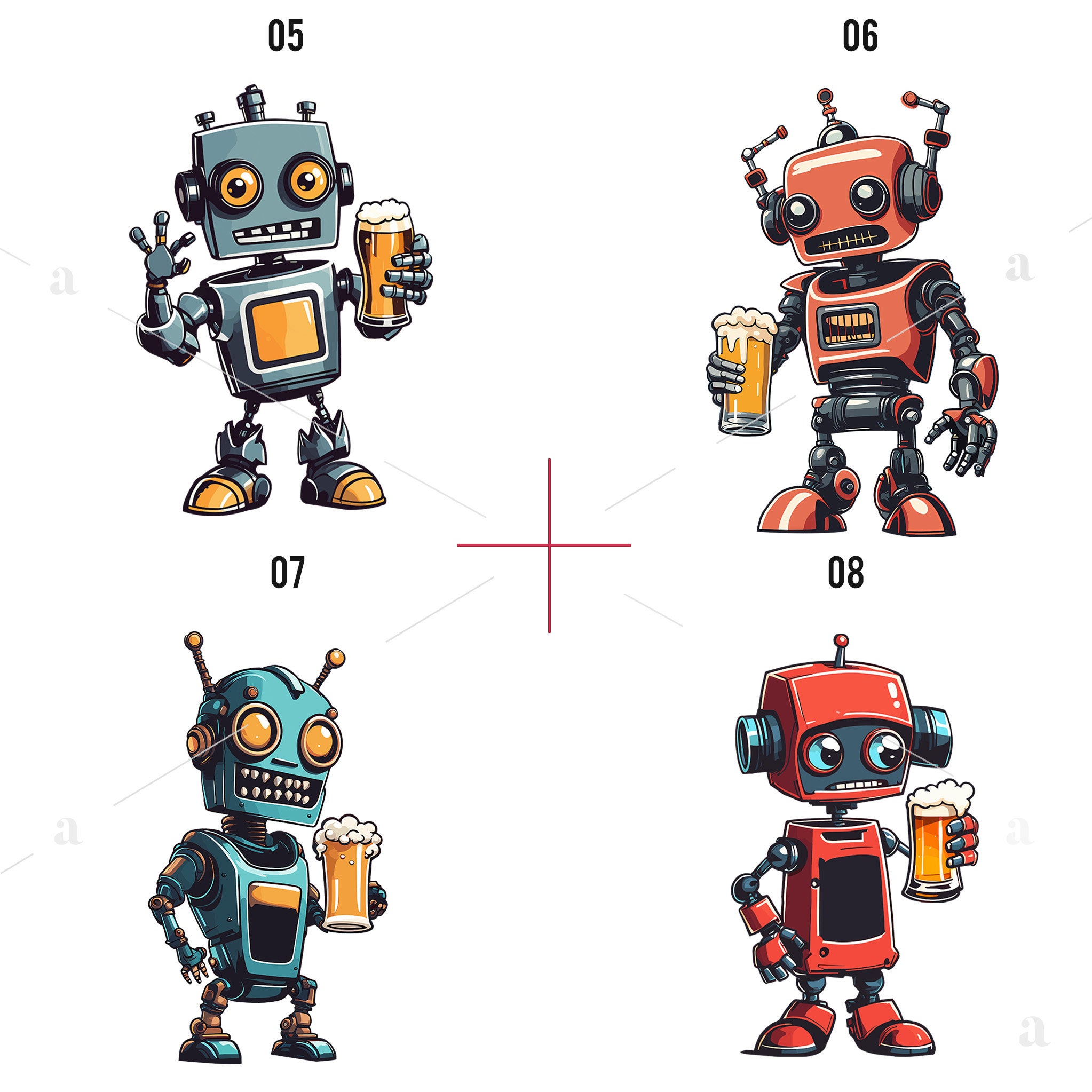 Svg Clipart, Robot With Beer, Funny, Digital Clipart, Shirt Svg, Design ...