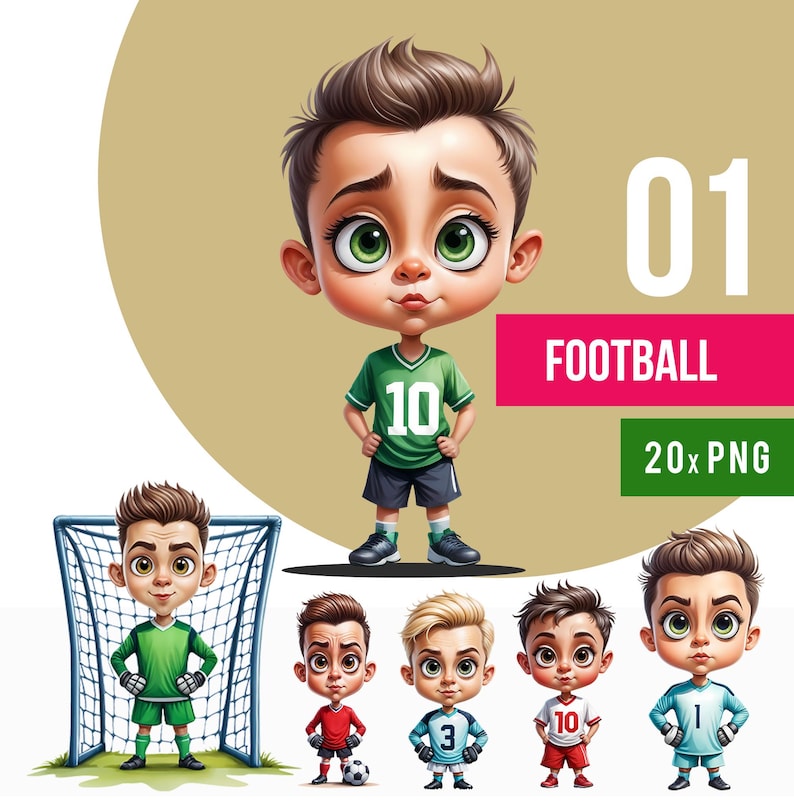 Soccer Clipart PNG Football Player Boy Goalkeeper | Bundle Sport ...