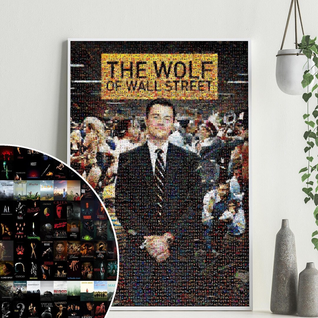 The Wolf of Wall Street Poster Photomosaic Digital Download Unique ...