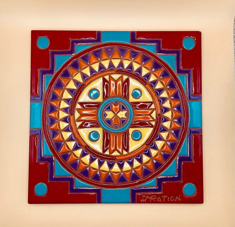 Native American Ceramic Decorative Tile, Pueblo Art - Etsy