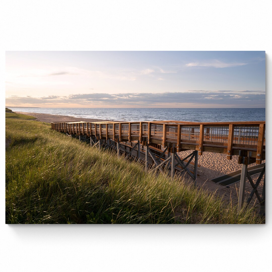 PEI Sunset Boardwalk Photo: Coastal Beach Canvas Print - Etsy