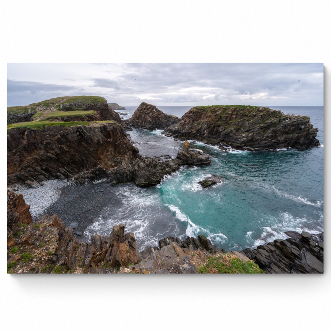 Newfoundland Coastline Print: Aqua Blue Ocean Wave Scene - Etsy