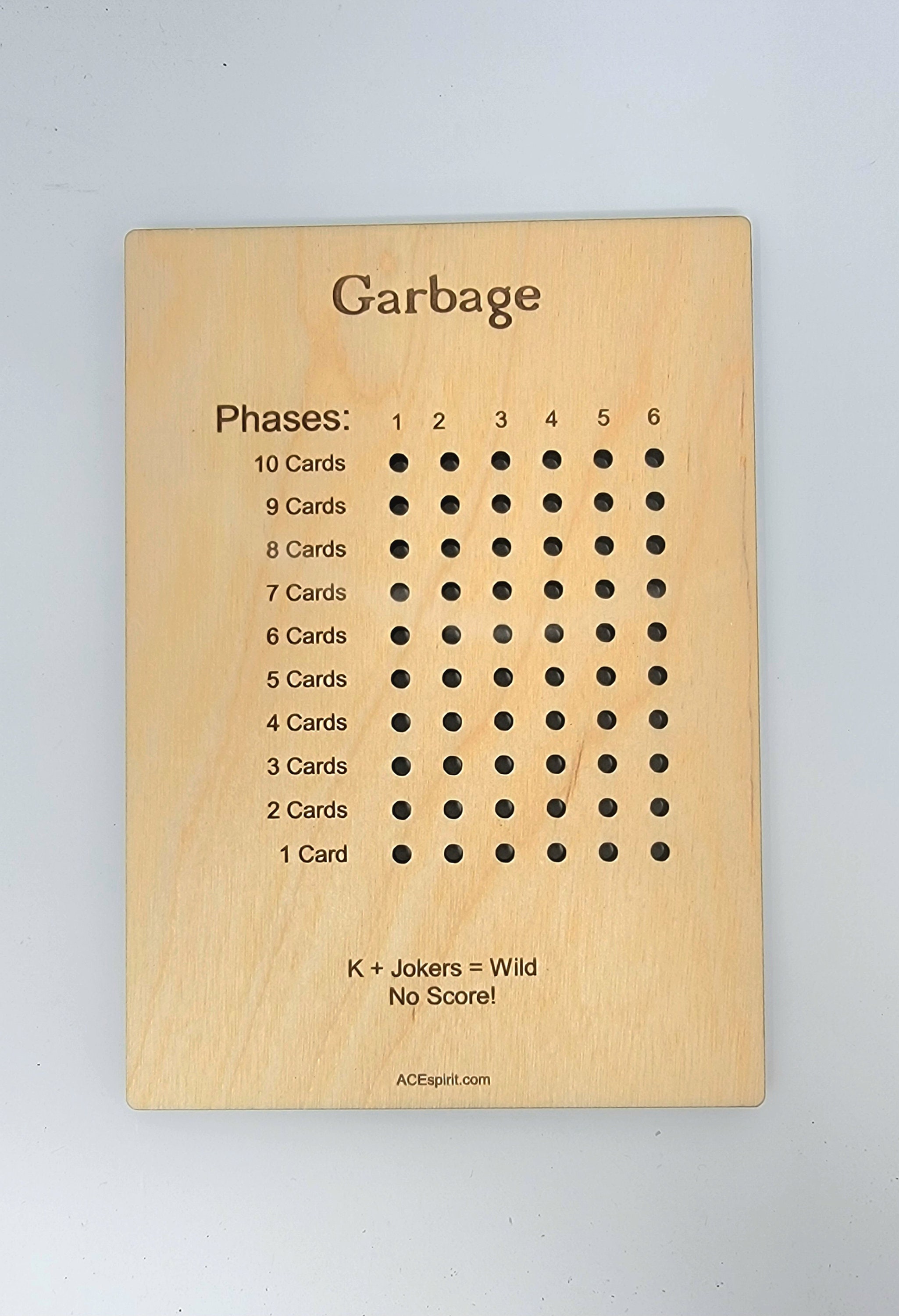 Garbage Card Game Score Card - Etsy
