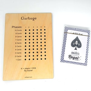 Garbage Card Game Score Card - Etsy
