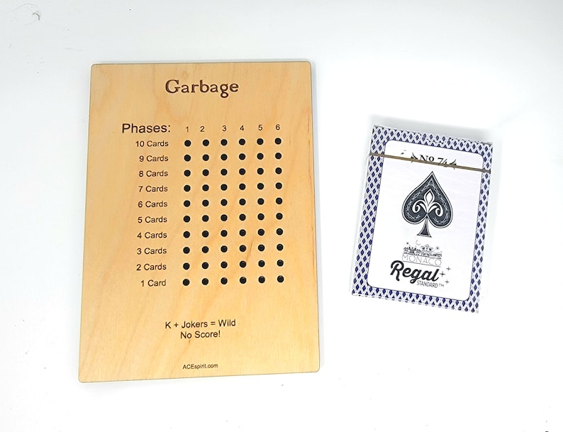 Garbage Card Game Score Card - Etsy