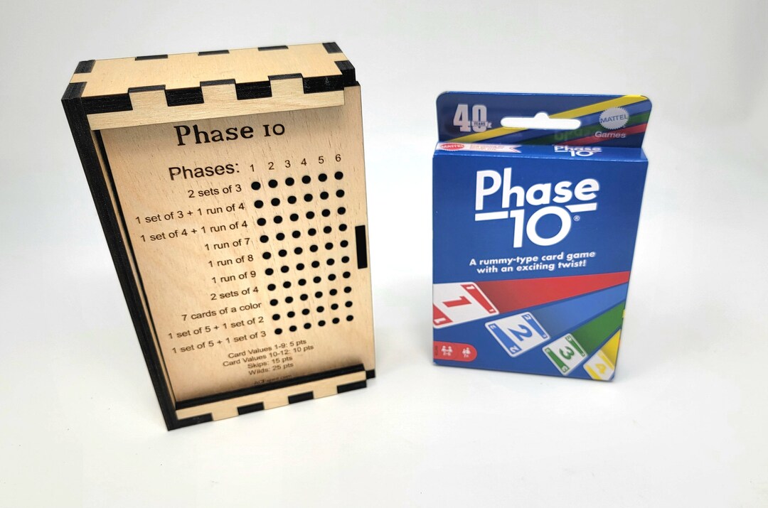 Phase 10 Storage Box With Score Card - Etsy