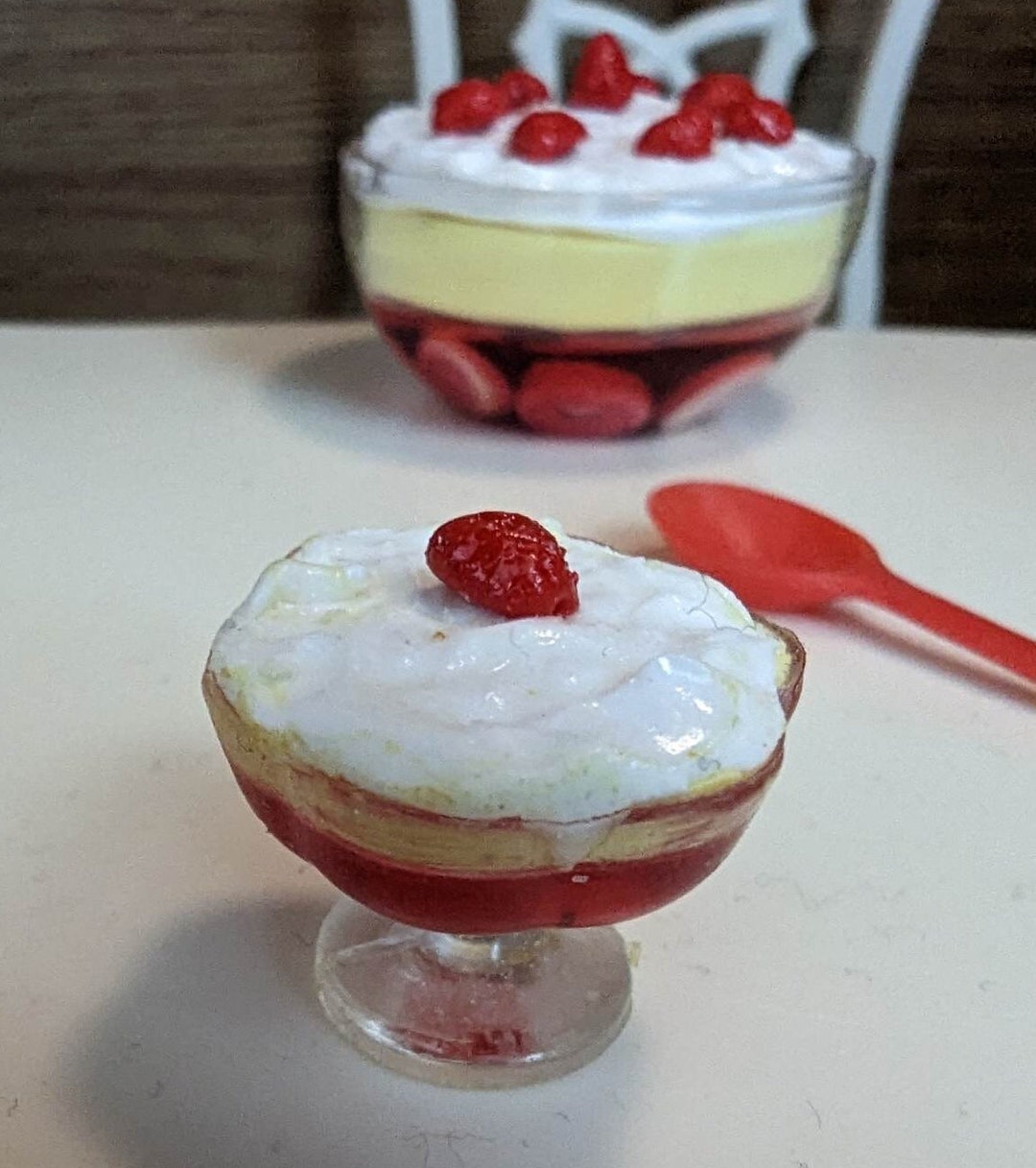 Miniature 1:6 Scale Trifle Sundae. Individual Dessert in Sundae Bowl ...