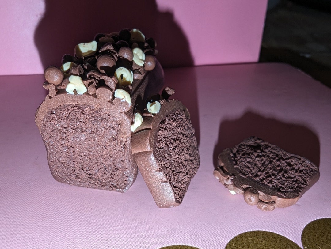 Miniature Clay Food. 1/6 Scale. Chocolate Loaf Cake. Suitable for 11/12 ...
