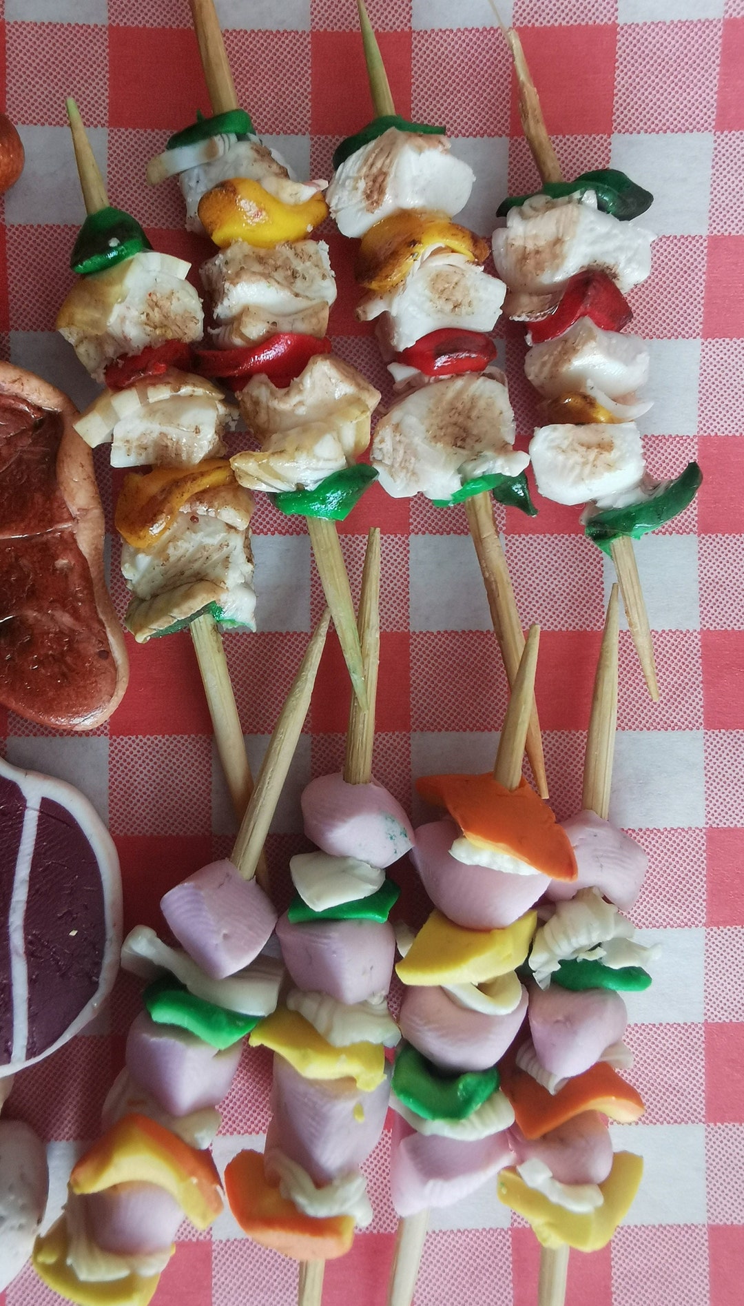 Miniature 1:6 Scale Chicken Skewers/kebabs. Cooked or Raw Options ...