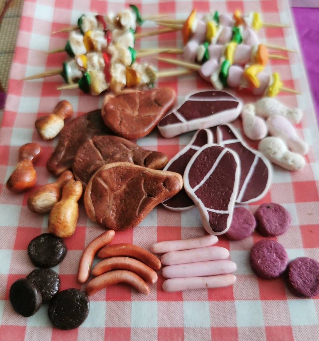 Miniature 1:6. Bbq/barbecue Meat Pack. Raw or Cooked. Suitable for ...