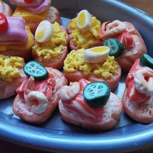 Miniature Clay Food. Buffet/party Bulk Set of 6 0r 12 × Savoury Canapés ...