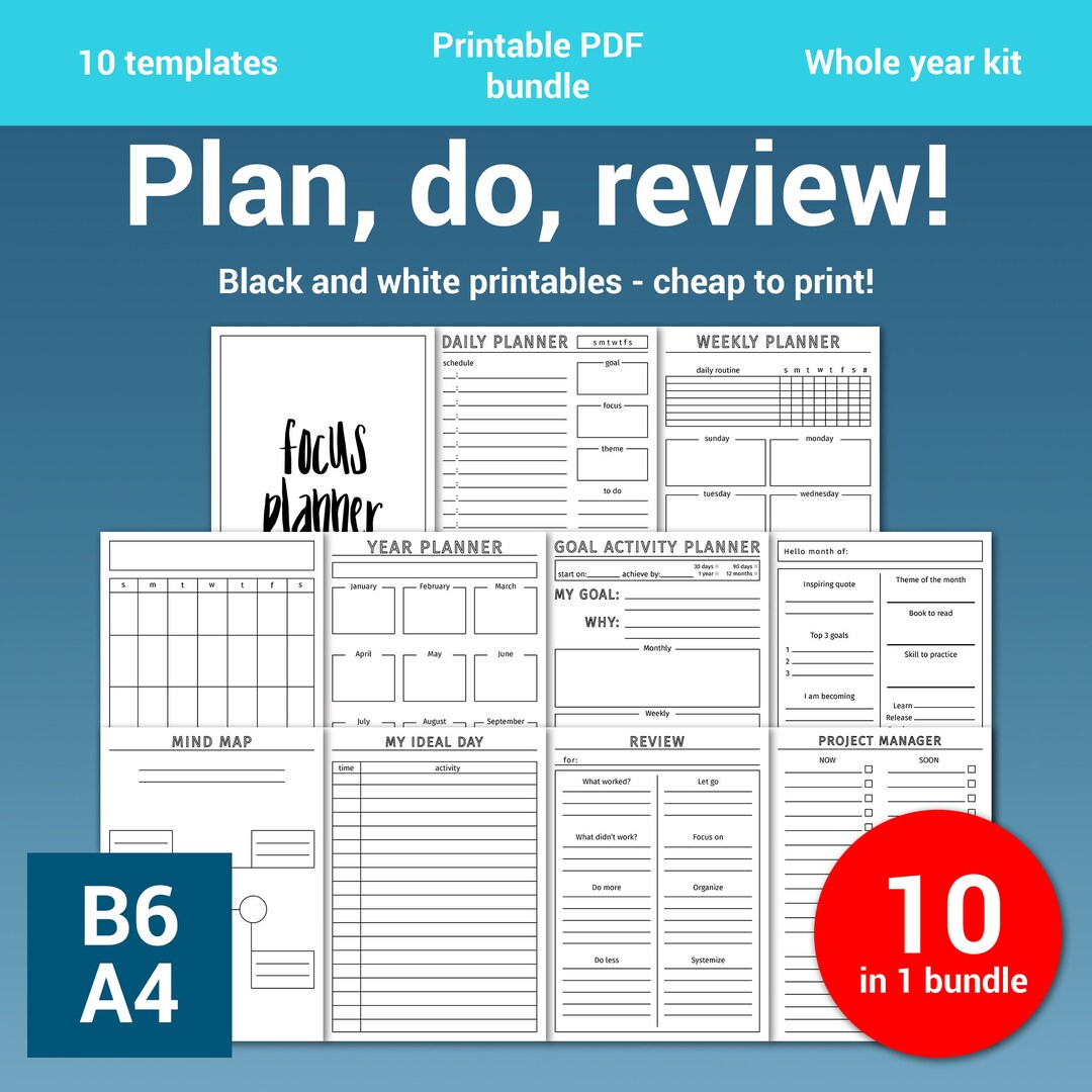 Mind Map Goal Planner - B6/A4 Size Printable Planner With Mind Mapping ...