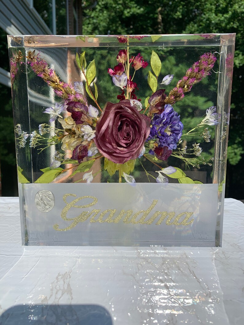Custom Memorial Block, Memorial Display, Cremation Ashes Art, Memorial ...