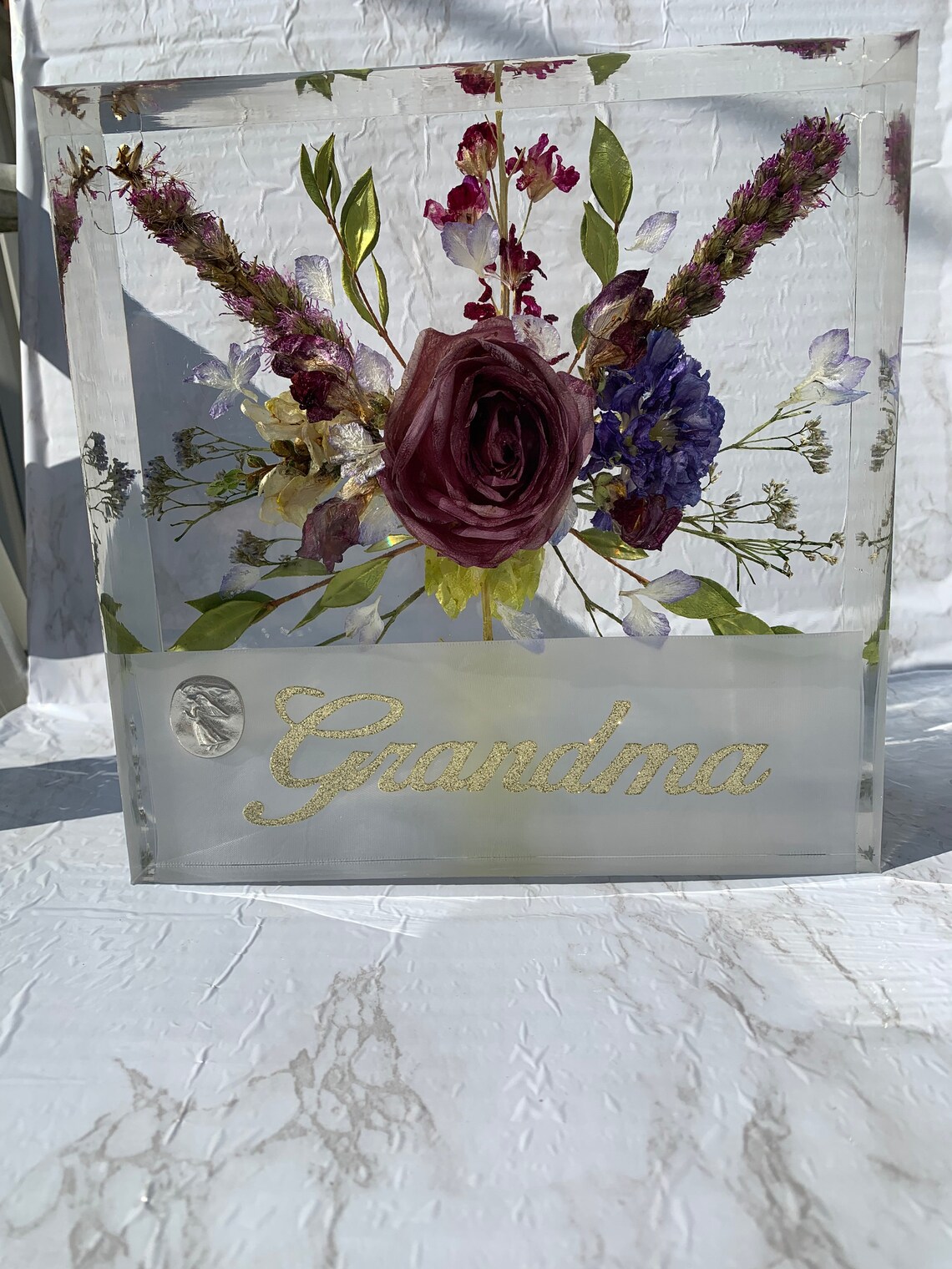Custom Memorial Block Memorial Display Cremation Ashes Art - Etsy