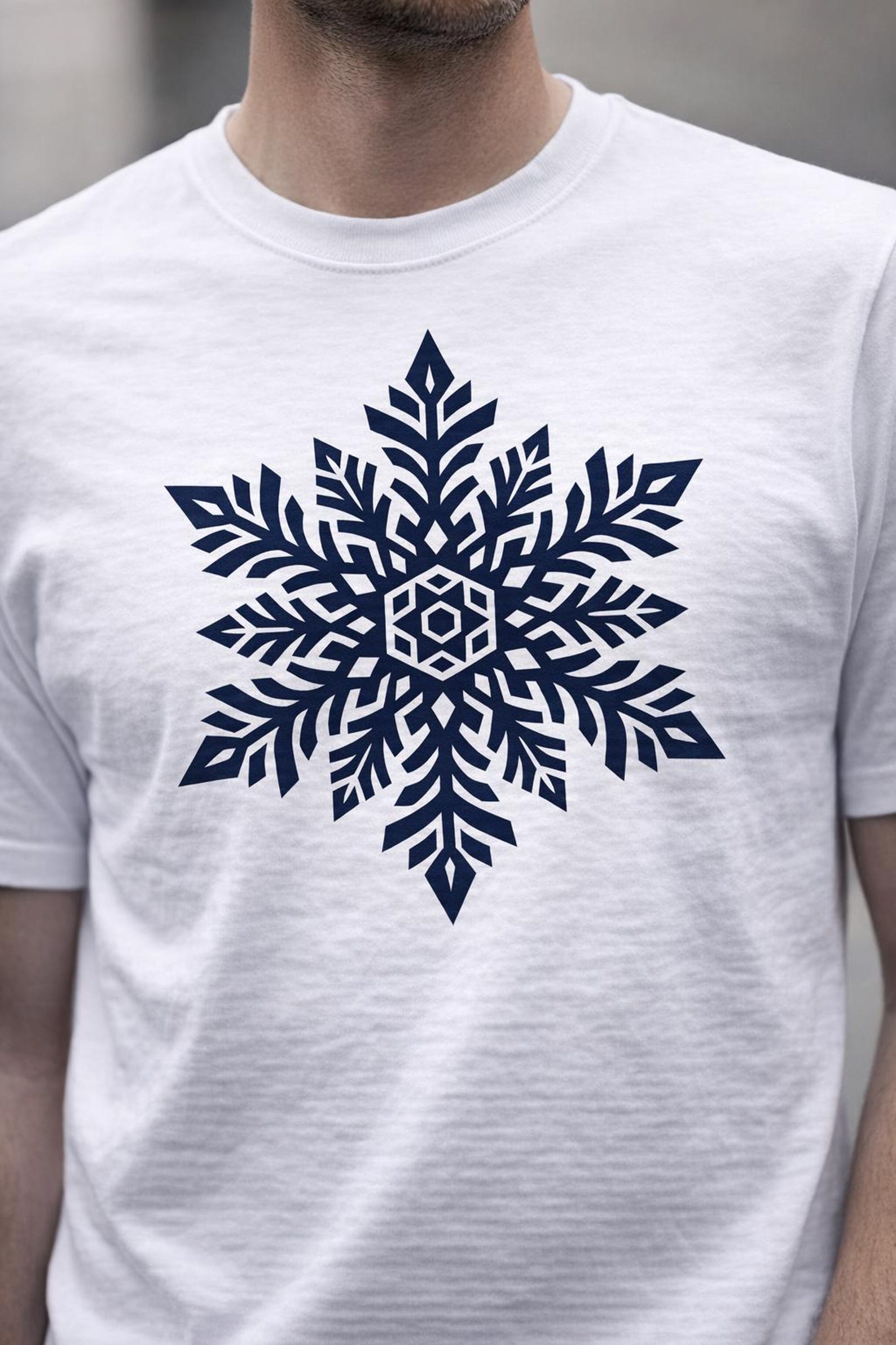 Navy Blue Snowflake Sublimation PNG | Geometric Winter Clipart | Modern ...