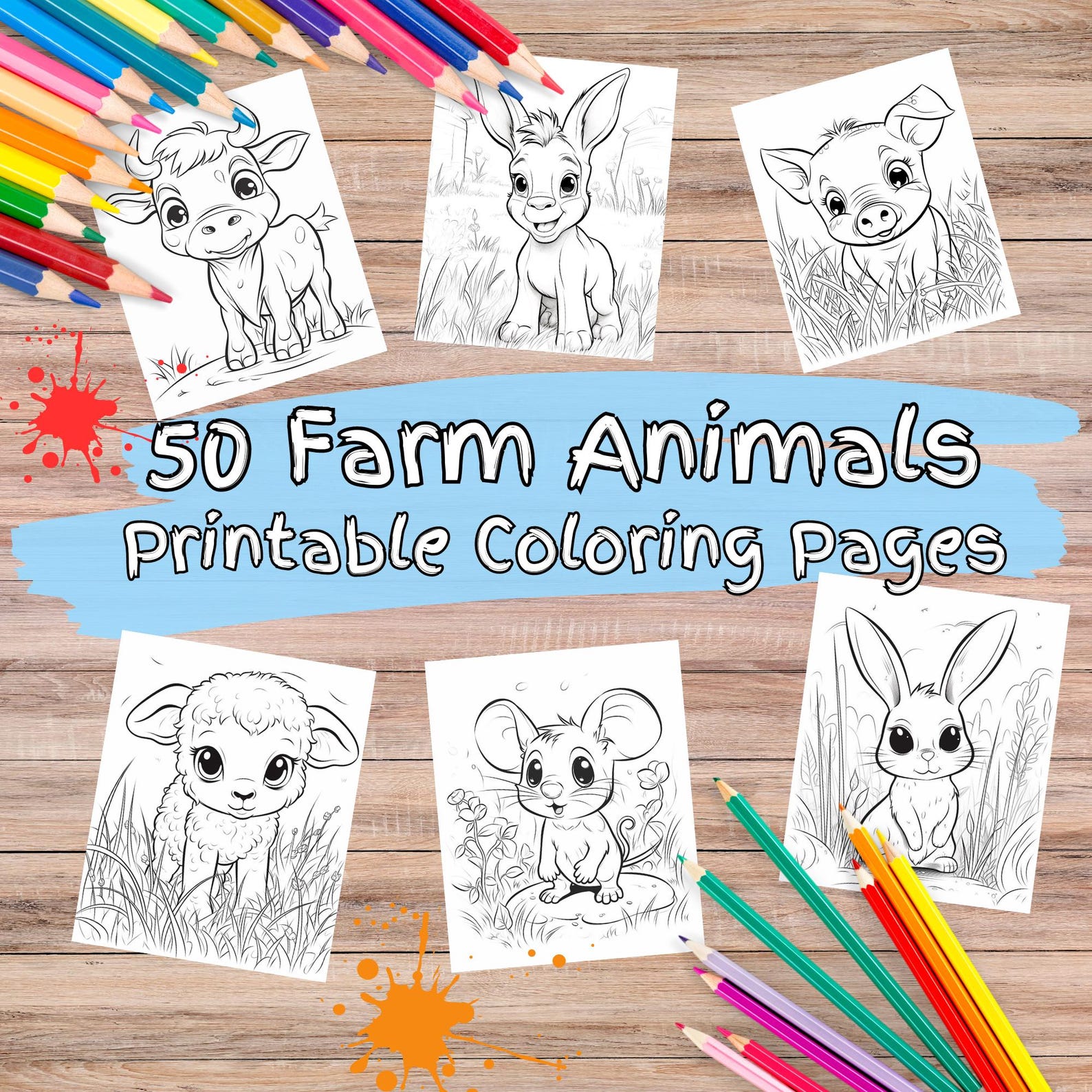 50 Farm Animals Coloring Pages for Kids, Toddlers, and Pre-schoolers ...