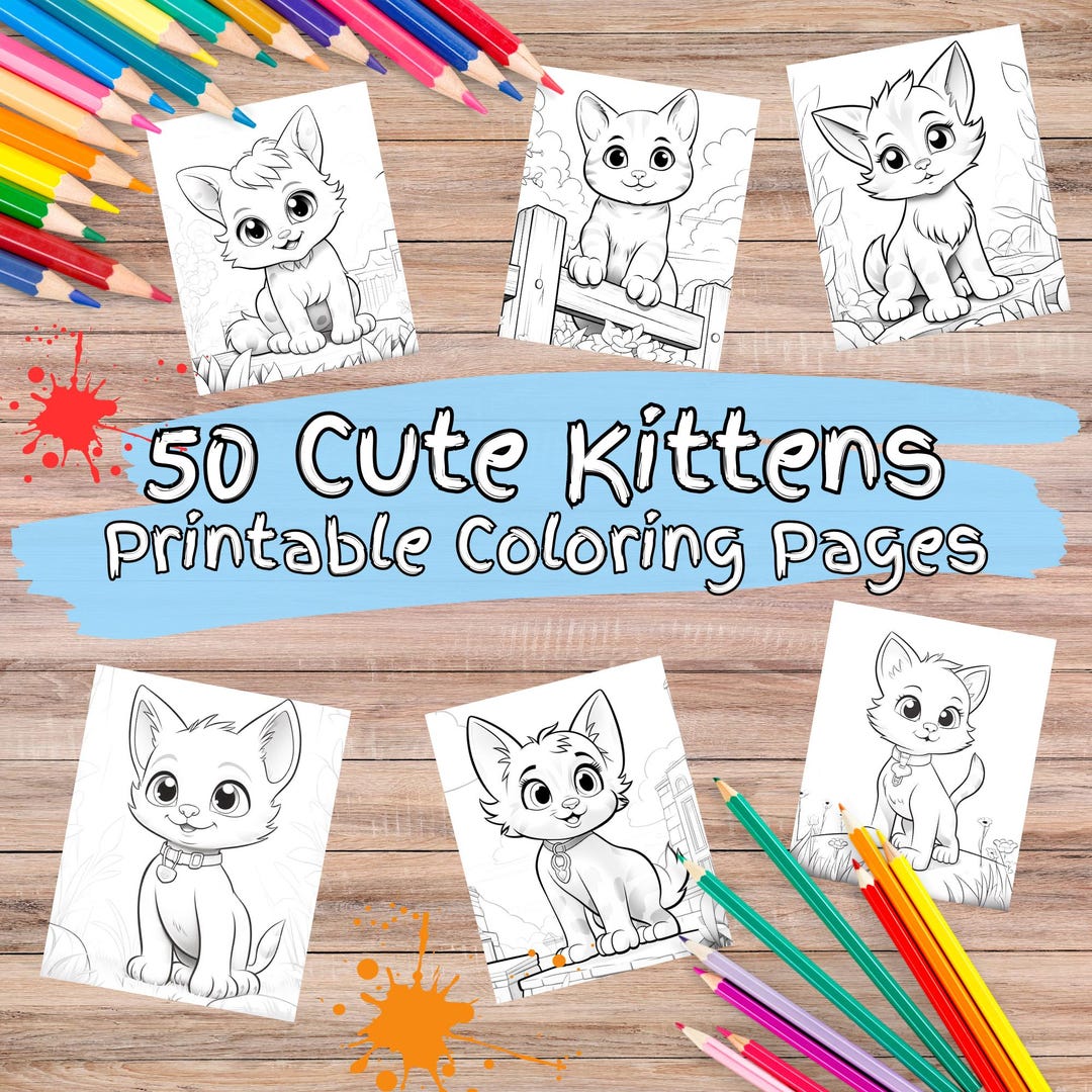 50 Cute Kittens Coloring Pages for Kids, Toddlers, and Pre-schoolers ...