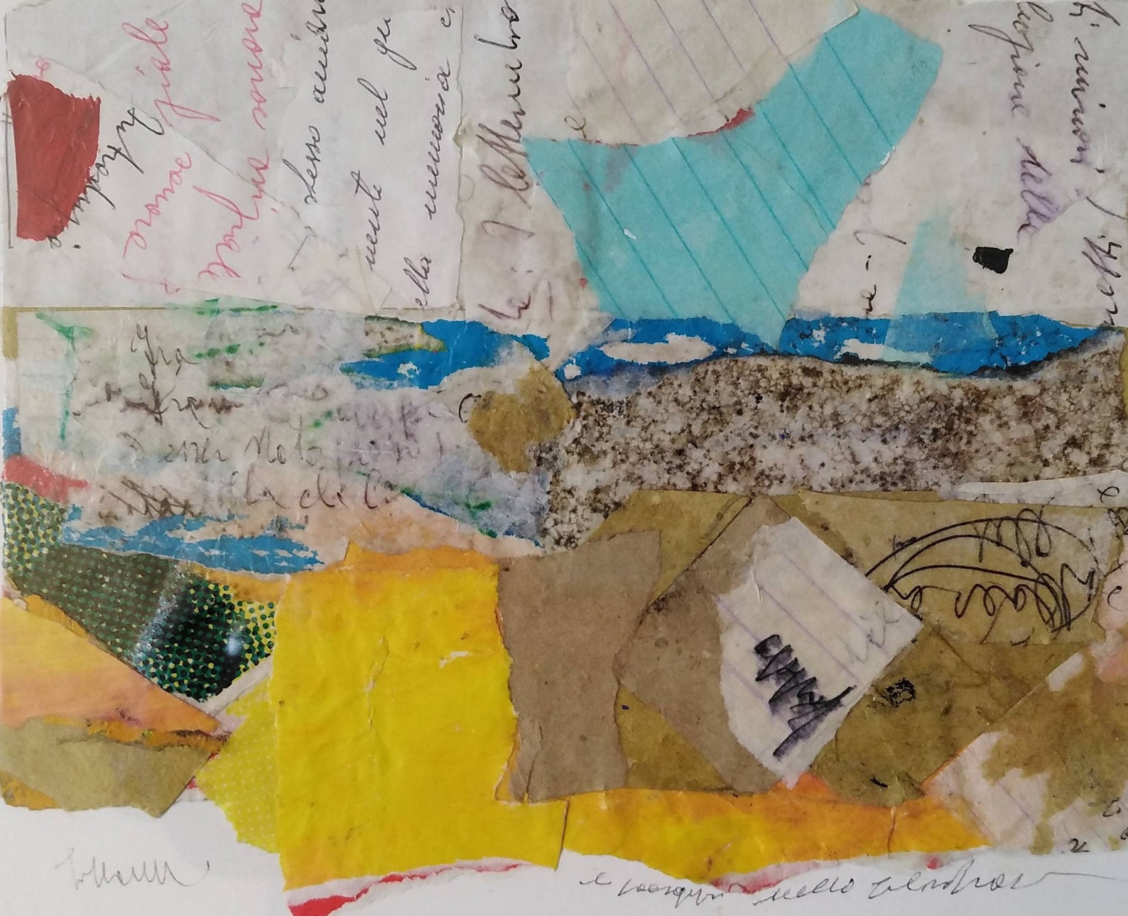 Landscape in Collage, Original Contemporary Art, Abstract Expressionism ...