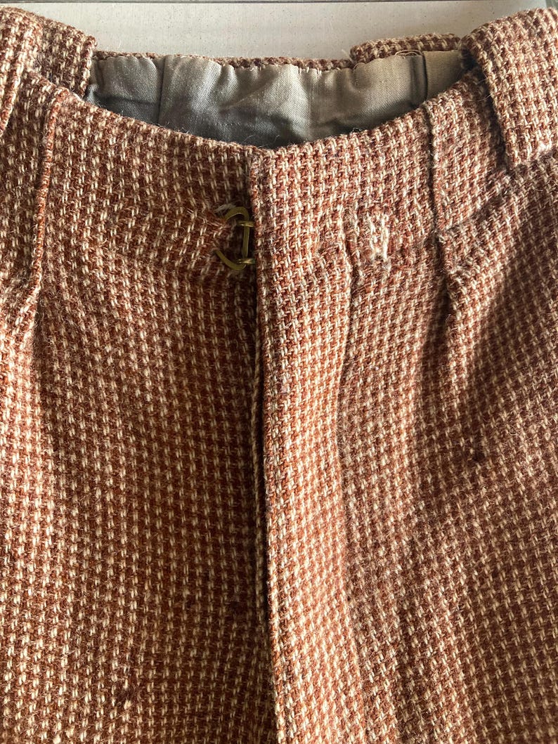 Vintage Rustic Farm Pants in Brown Gingham, Worn-in, Patches ...