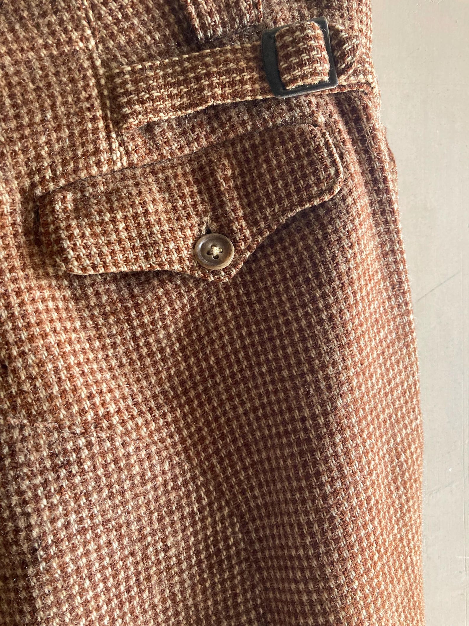 Vintage Rustic Farm Pants in Brown Gingham, Worn-in, Patches ...