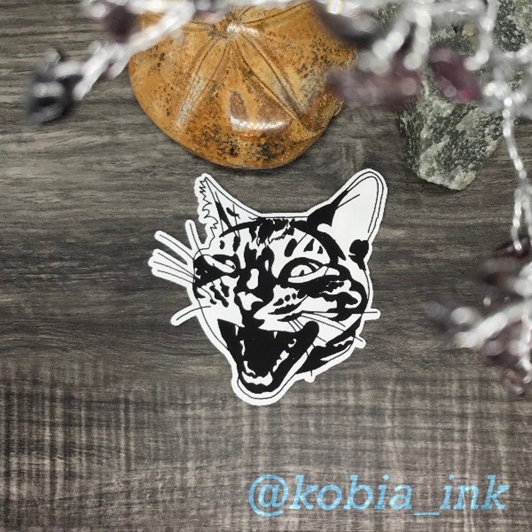 Bengal Cat Sticker Decal, Yawn, Scream, Angry, Wild - Etsy