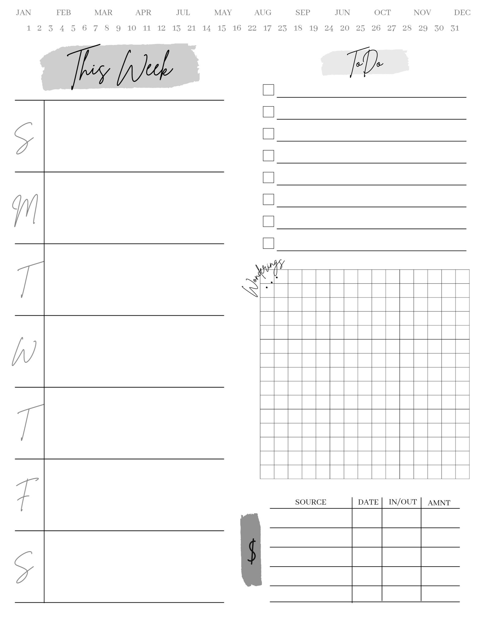 Weekly Plan Digital File - Etsy